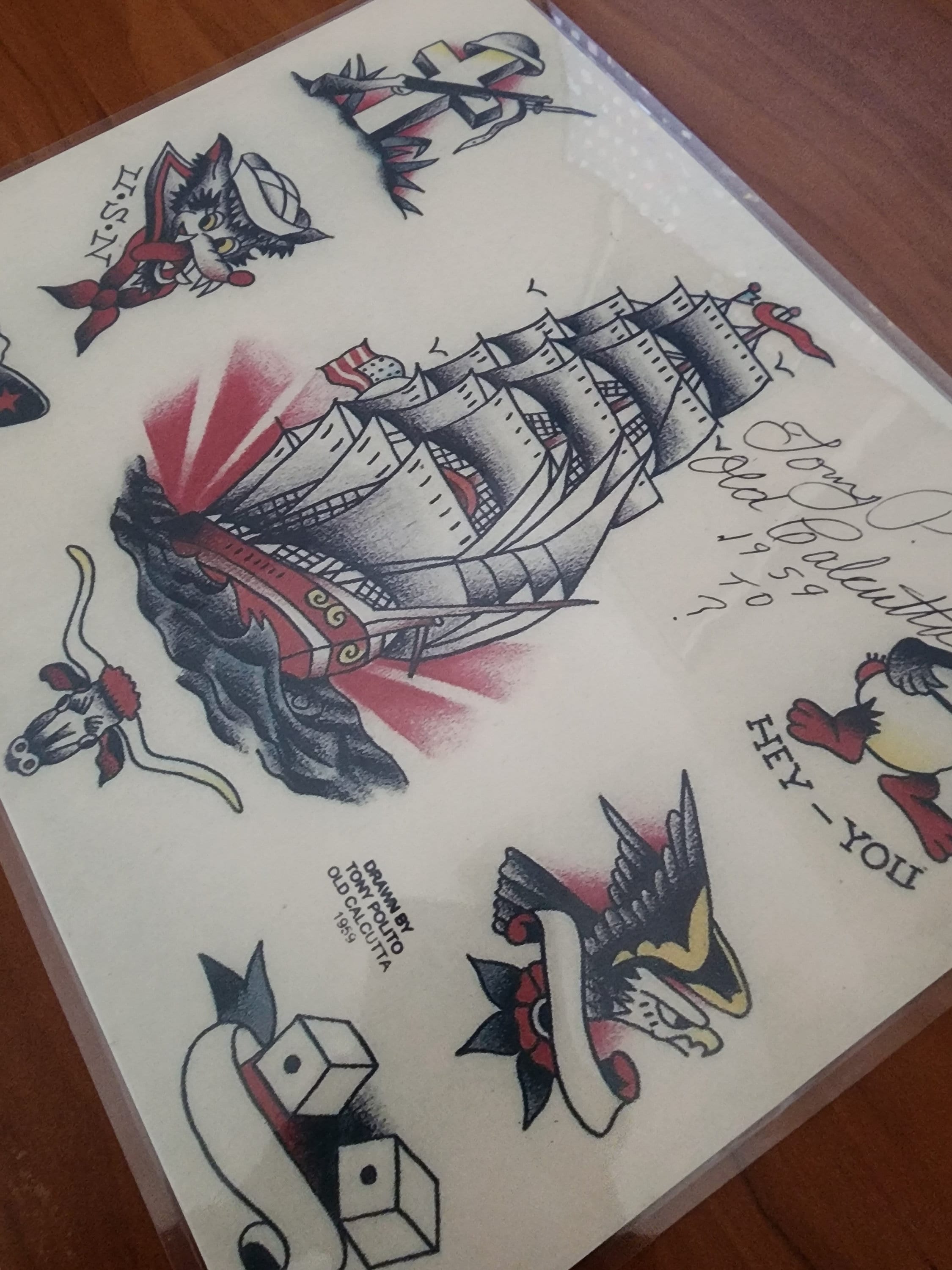 Tony Polito Old Calcutta Traditional Vintage Style Tattoo Flash Sheet ...