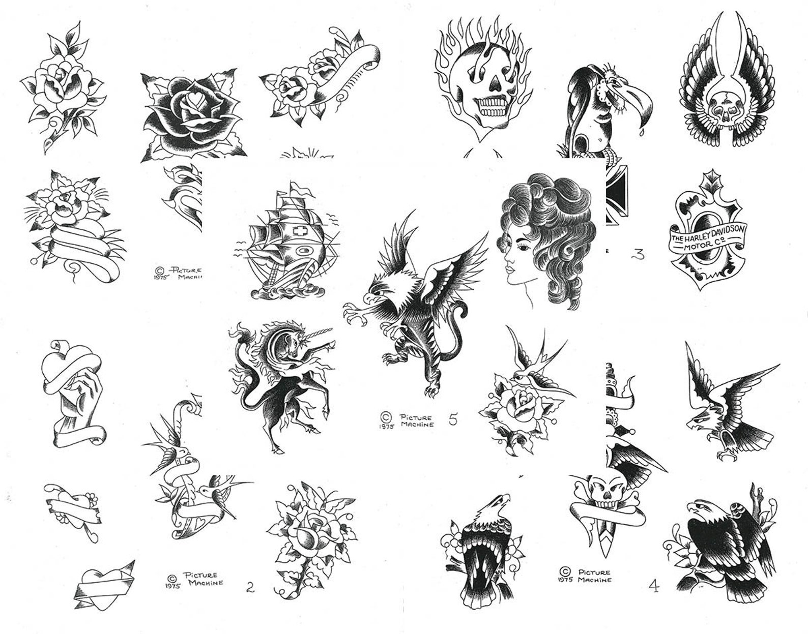 1975 Picture Machine Spaulding & Rogers Traditional Vintage Tattoo ...