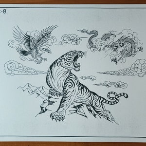 Pinky Yun Traditional Japanese Vintage Tattoo Flash Set 15 Sheets With ...