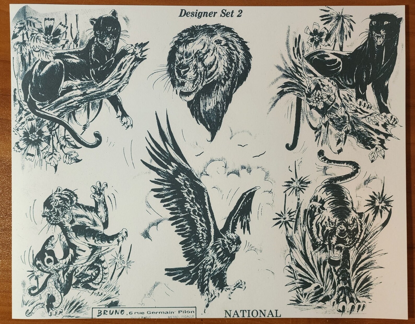 Traditional Vintage Style 1981 National 25 Sheet Tattoo Flash Set ...