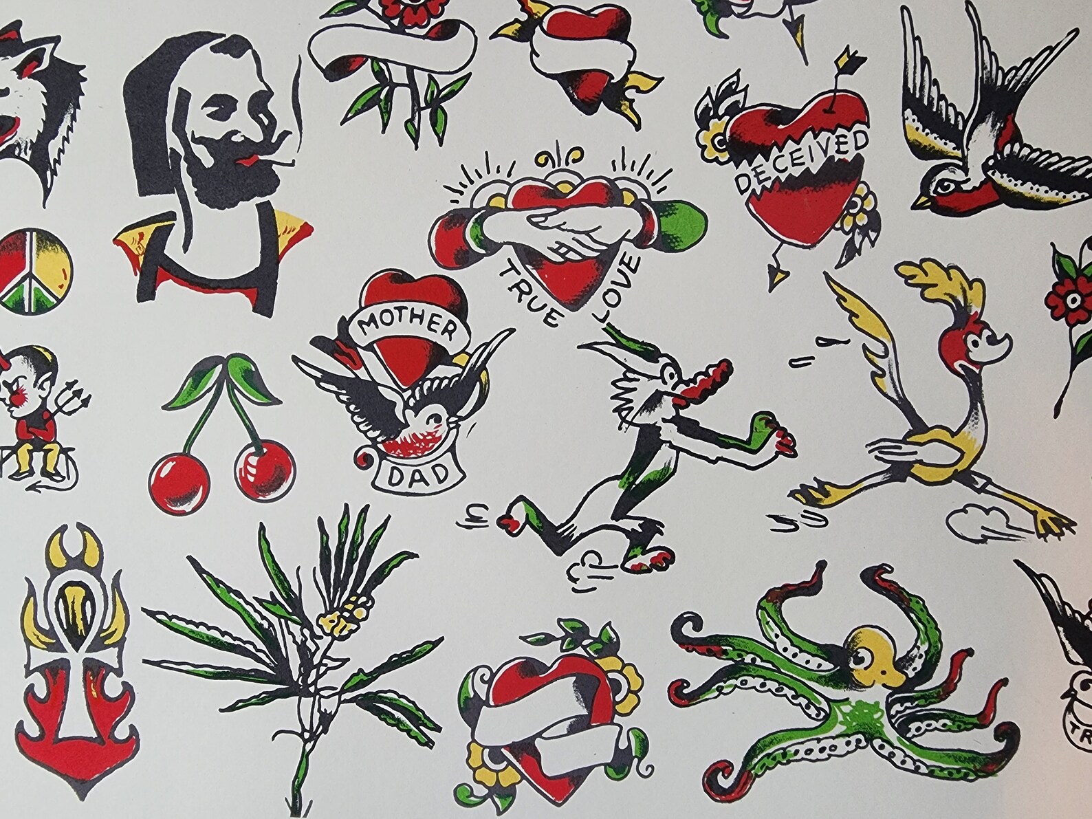 Milton Zeis Traditional Vintage Tattoo Flash Pork Chop Sheet 13X19 High ...
