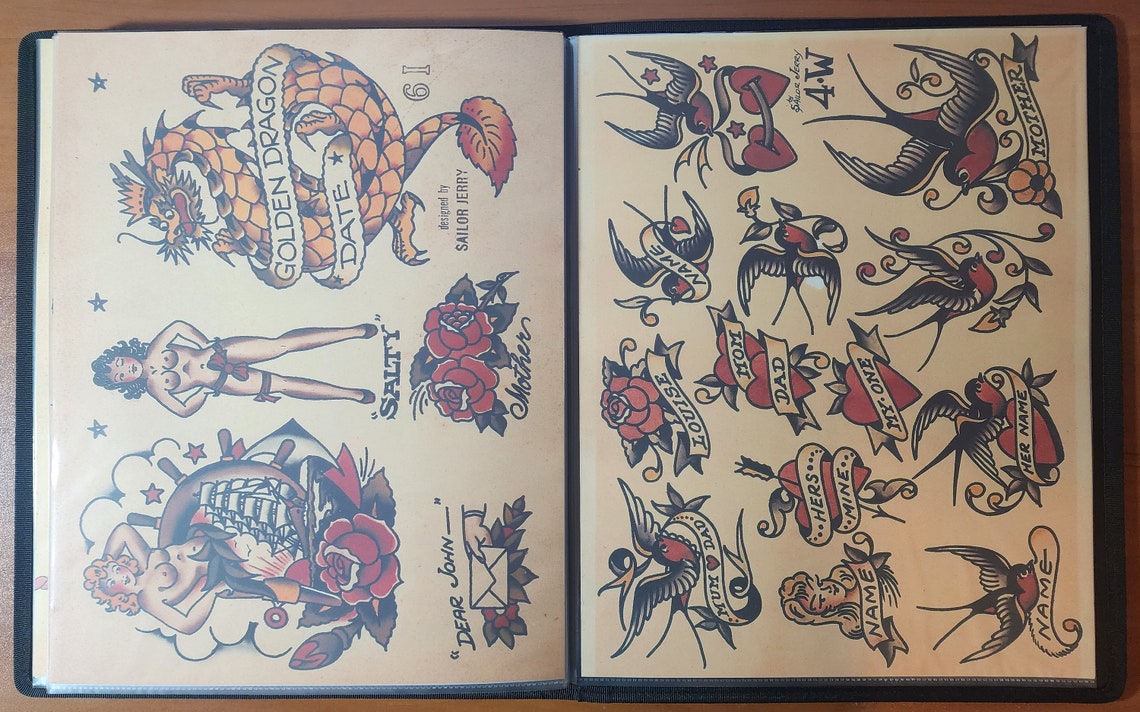 Sailor Jerry Traditional Vintage Style Tattoo Flash Portfolio - Etsy