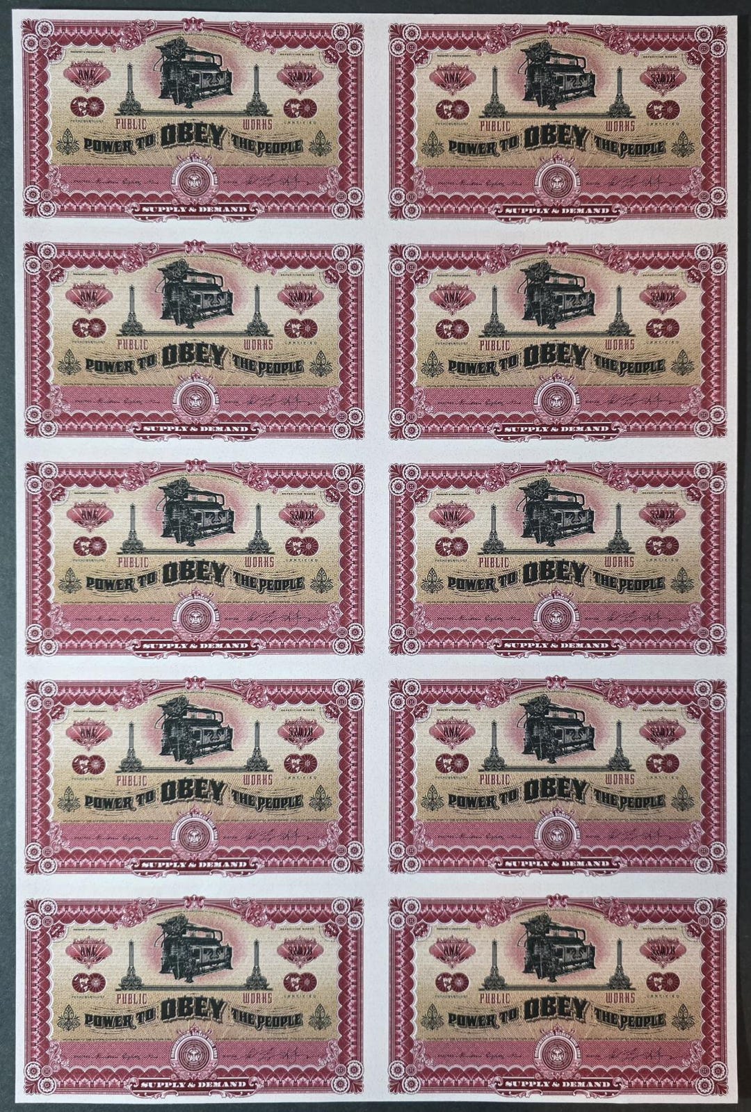 Shepard Fairey Obey Giant, Supply & Demand Currency E Pluribus Venom ...