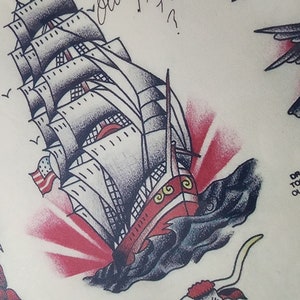 Tony Polito Old Calcutta Traditional Vintage Style Tattoo Flash Sheet ...