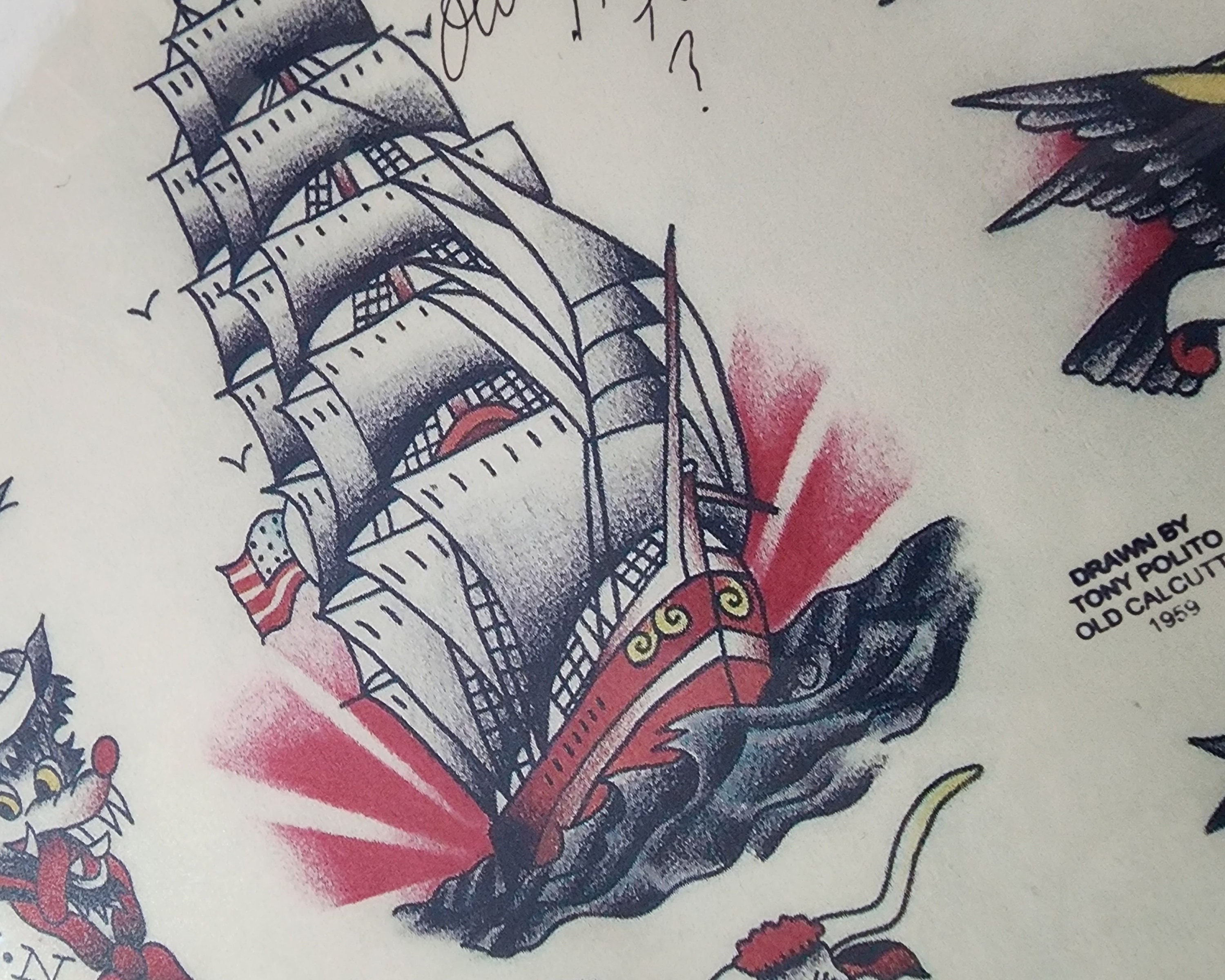 Tony Polito Old Calcutta Traditional Vintage Style Tattoo Flash Sheet ...