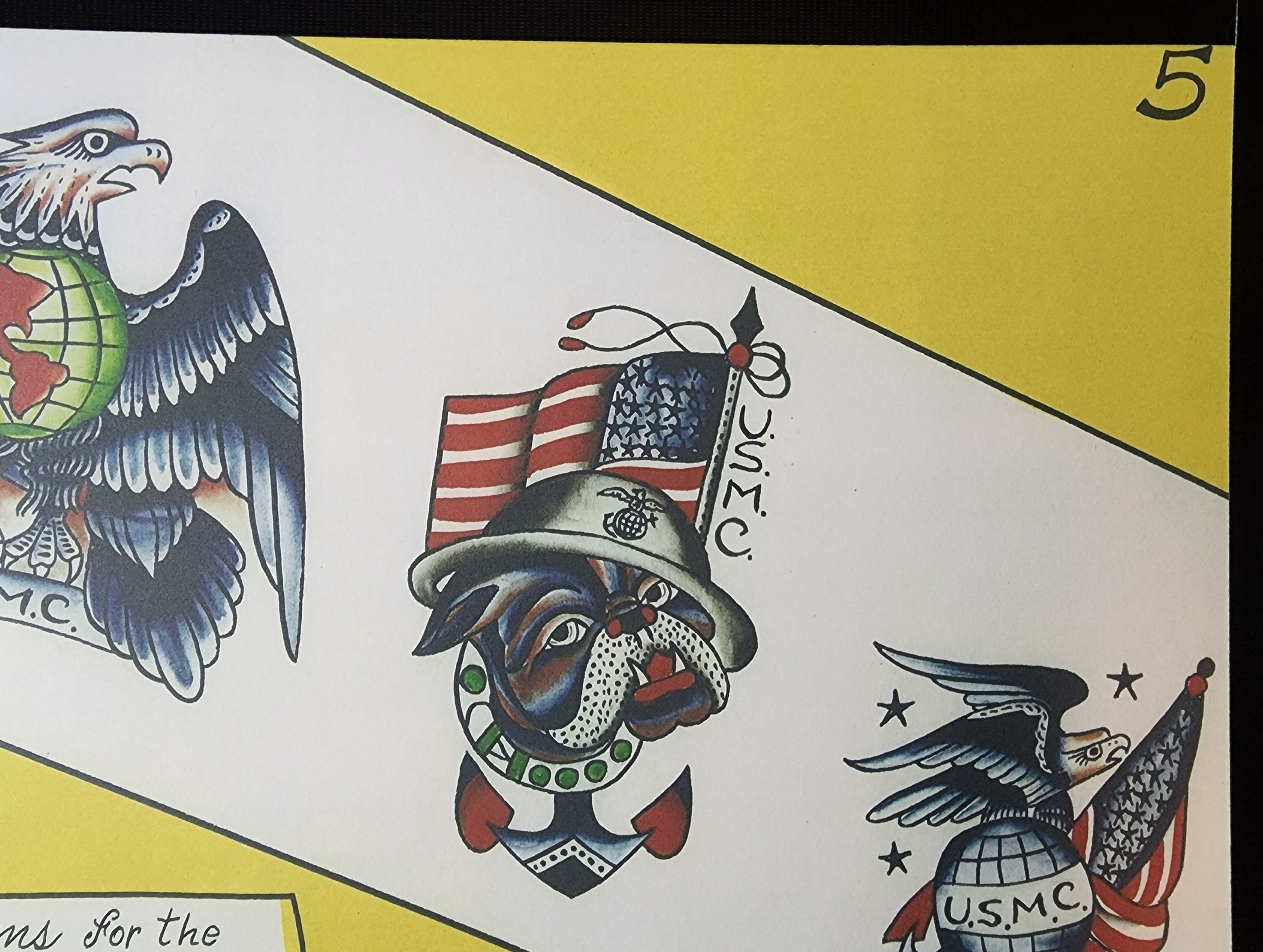 Traditional Eagle Globe And Anchor Tattoo Flash