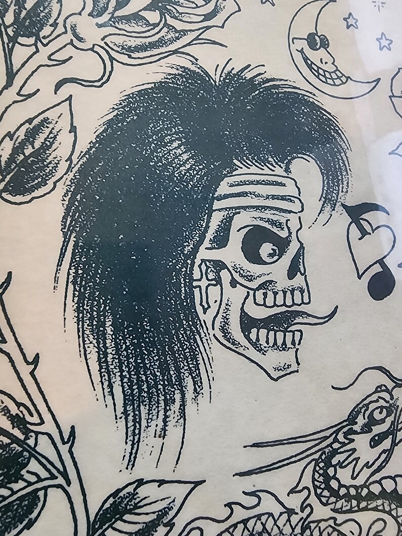 1989 Mike Rollo Malone Traditional Vintage Style Tattoo Flash Sheet for ...