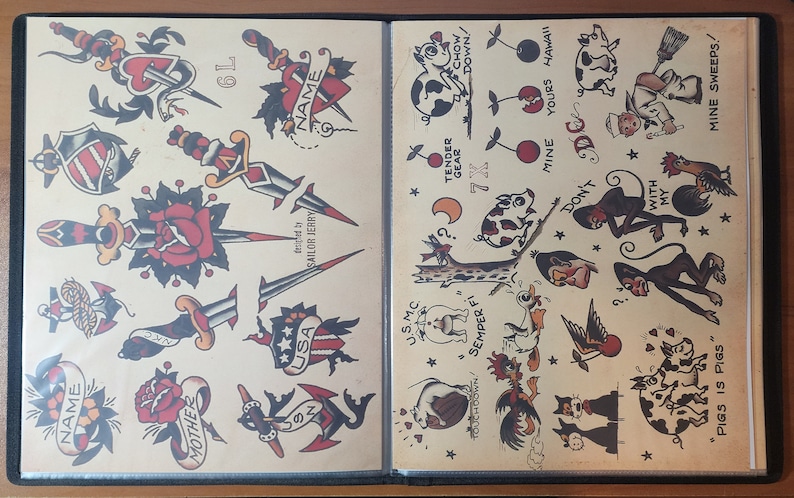 Sailor Jerry Traditional Vintage Style Tattoo Flash 50 Sheets in ...