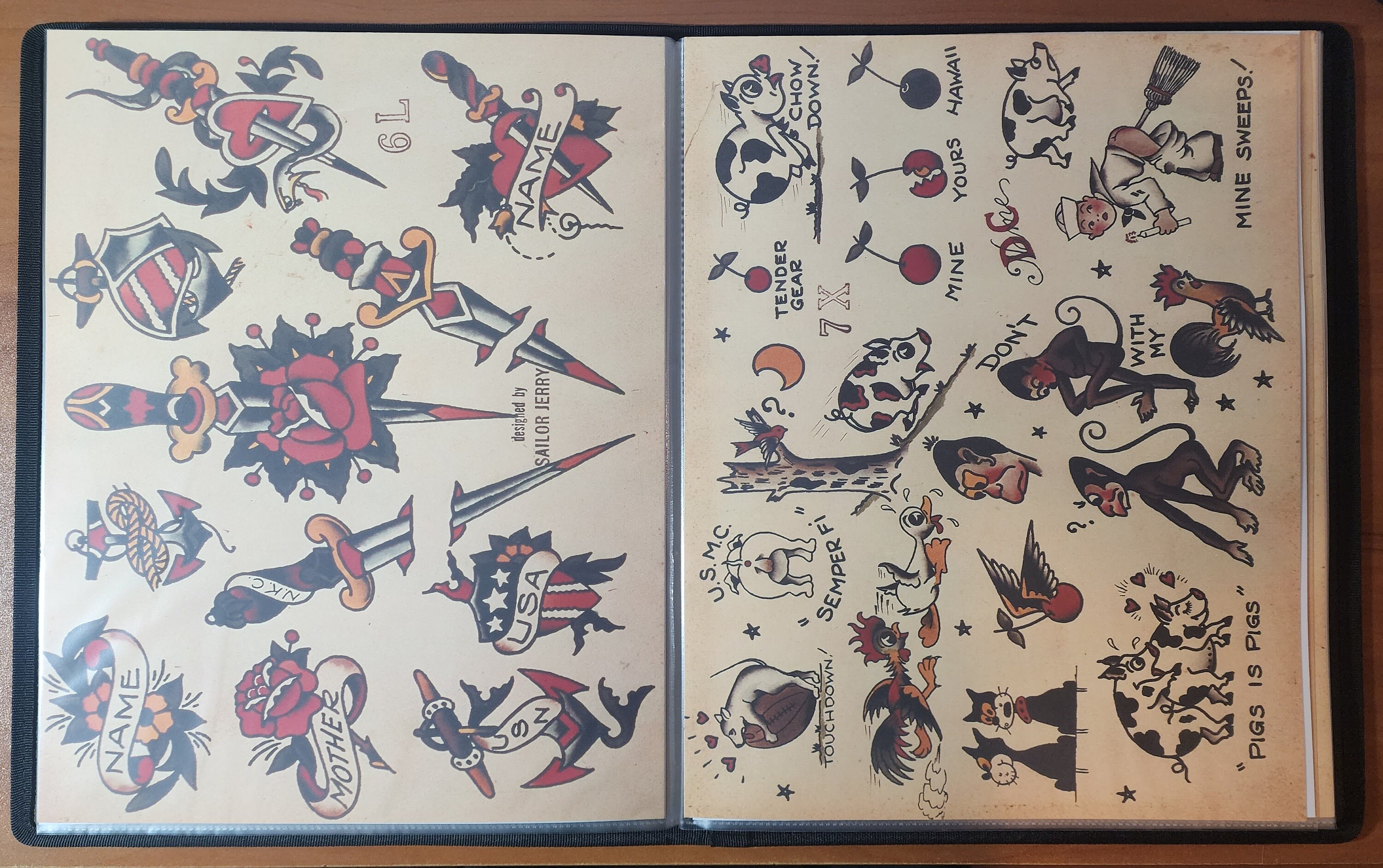 Sailor Jerry Traditional Vintage Style Tattoo Flash 50 Sheets In Portfolio Book Usa 11x14 Ships