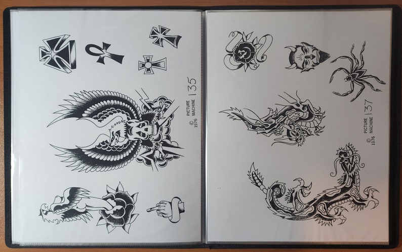 1975-76 Picture Machine Spaulding & Rogers Traditional Vintage Tattoo ...