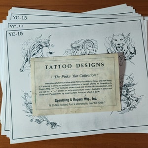 Pinky Yun Traditional Japanese Vintage Tattoo Flash Set 15 Sheets With ...