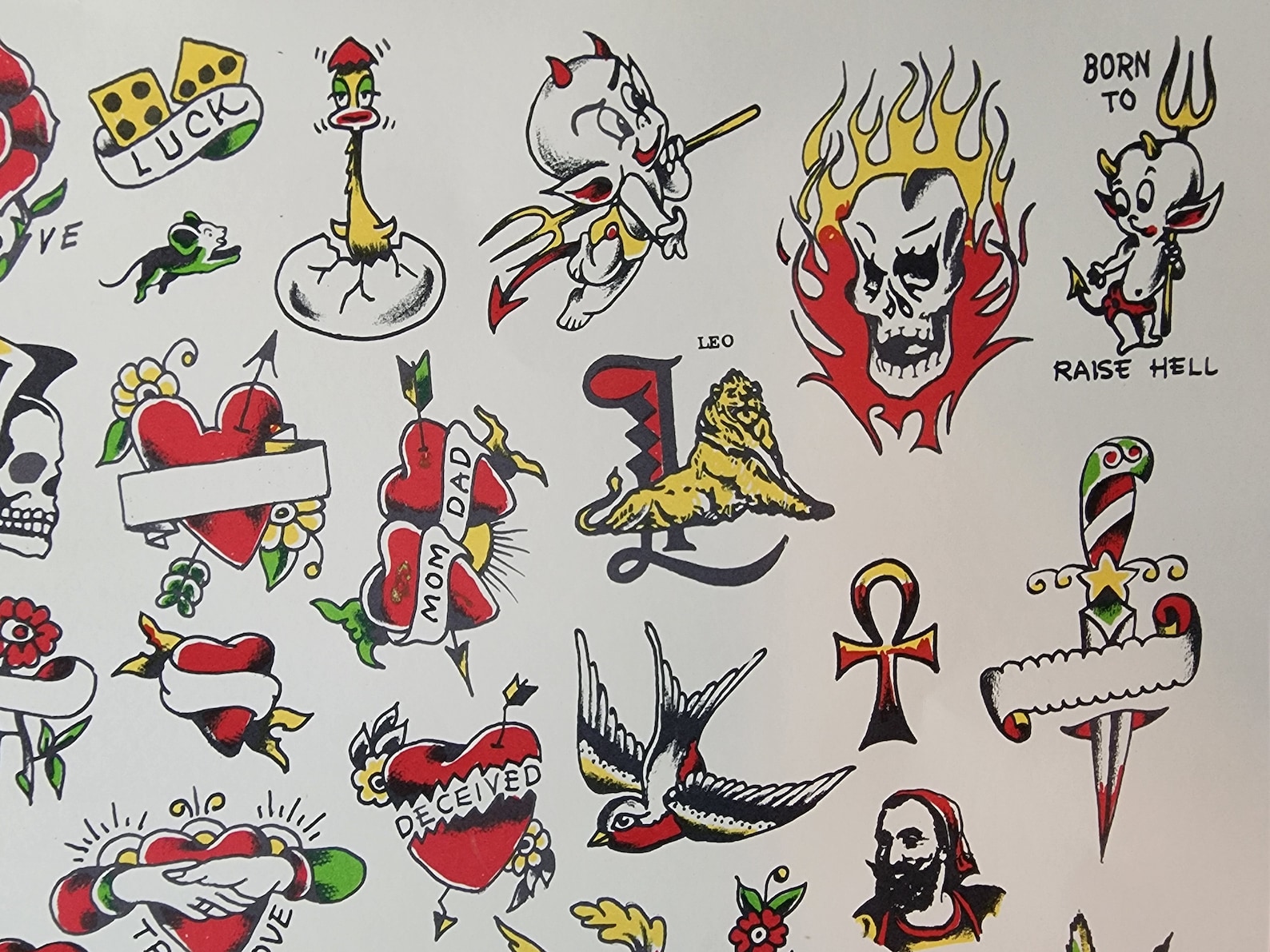 Milton Zeis Traditional Vintage Tattoo Flash Pork Chop Sheet 13X19 High ...