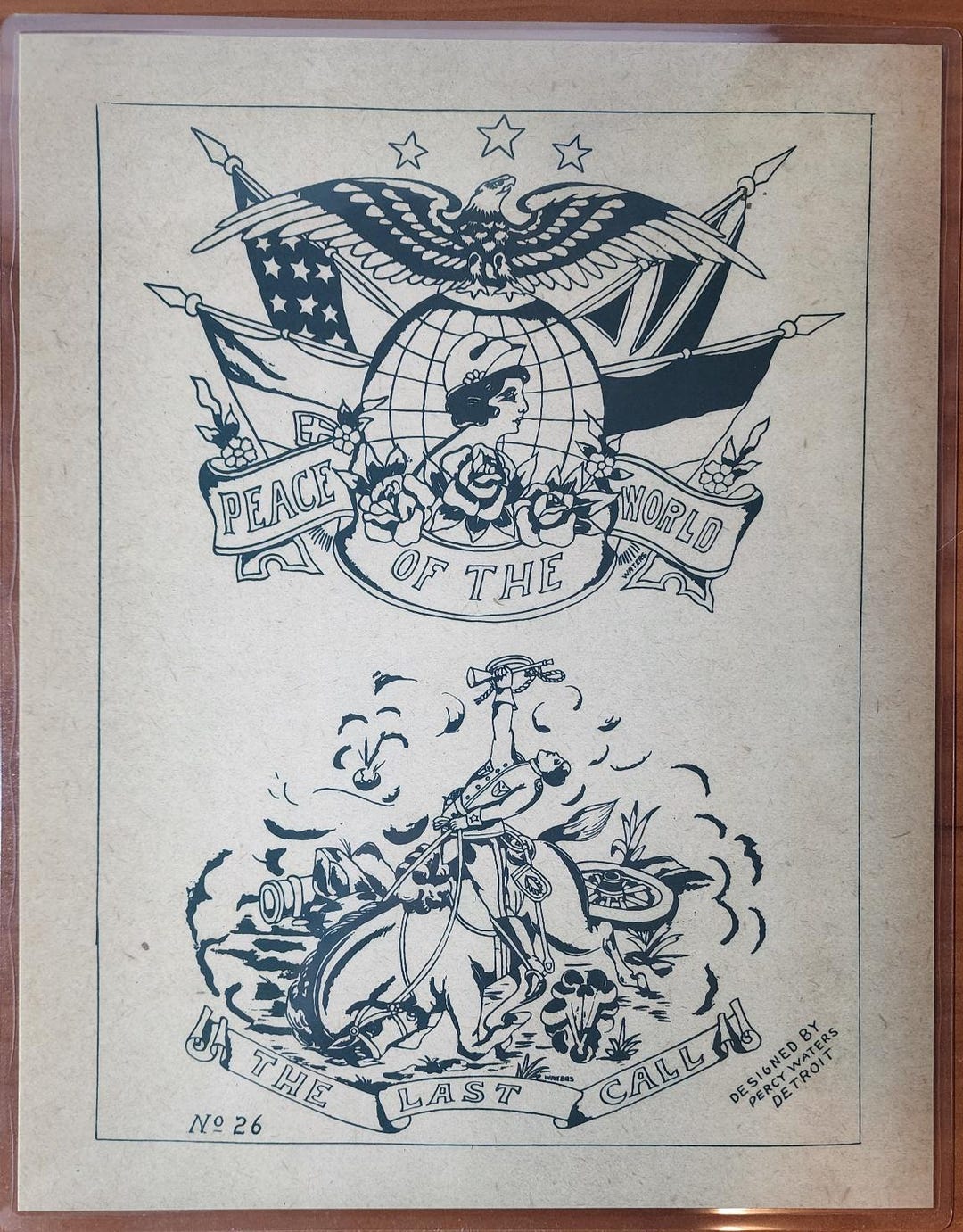 Percy Waters Traditional Vintage Style Tattoo Flash Sheet, Horse, Eagle ...