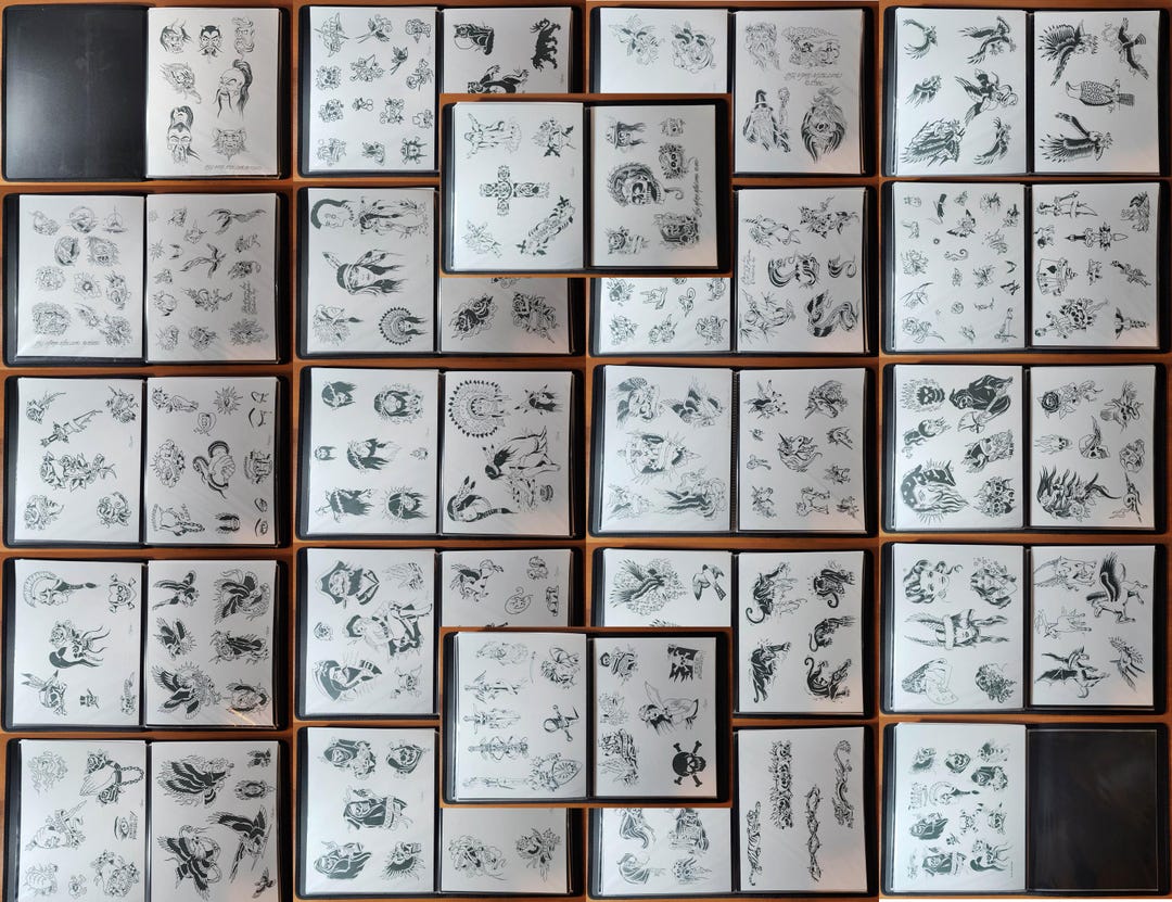 Mike Rollo Malone Tradizionale Vintage 42 fogli di Tattoo Flash nel ...