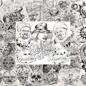 Boog From the Streets With Love Gangsta Style Tattoo Flash 10 Sheet Set ...