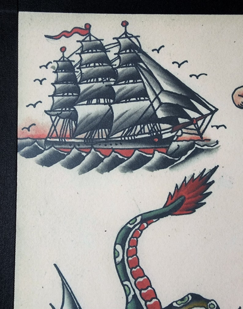 Brooklyn Joe Lieber Traditional Vintage Style Tattoo Flash Sheet 11x15 ...