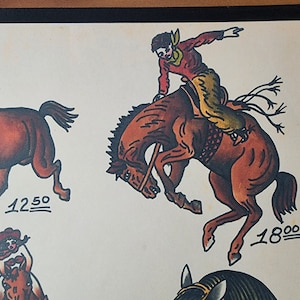 Ace Harlyn Traditional Vintage Style Tattoo Flash Sheet 11x14" Cowboys ...