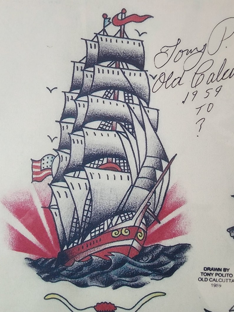 Tony Polito Old Calcutta Traditional Vintage Style Tattoo Flash Sheet ...