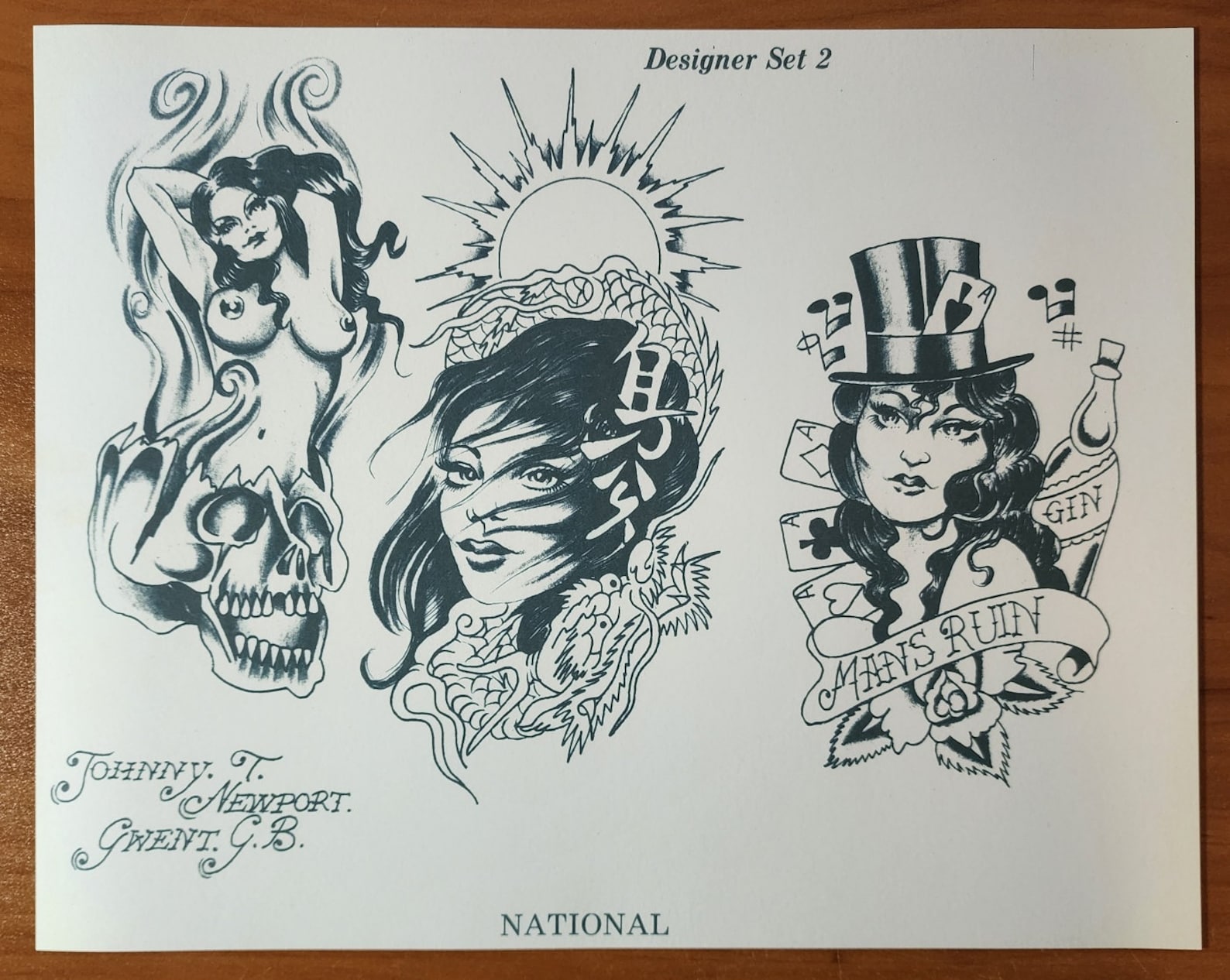 Traditional Vintage Style 1981 National 25 Sheet Tattoo Flash Set ...