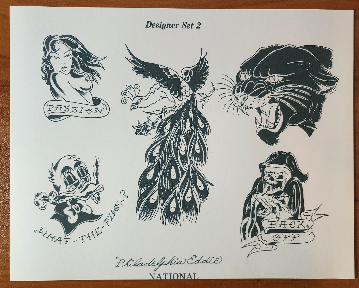 Traditional Vintage Style 1981 National 25 Sheet Tattoo Flash Set ...