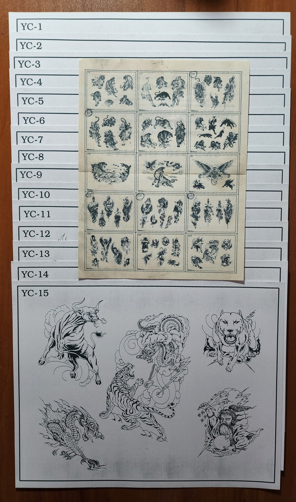 Pinky Yun Traditional Japanese Vintage Tattoo Flash Set 15 Sheets With ...