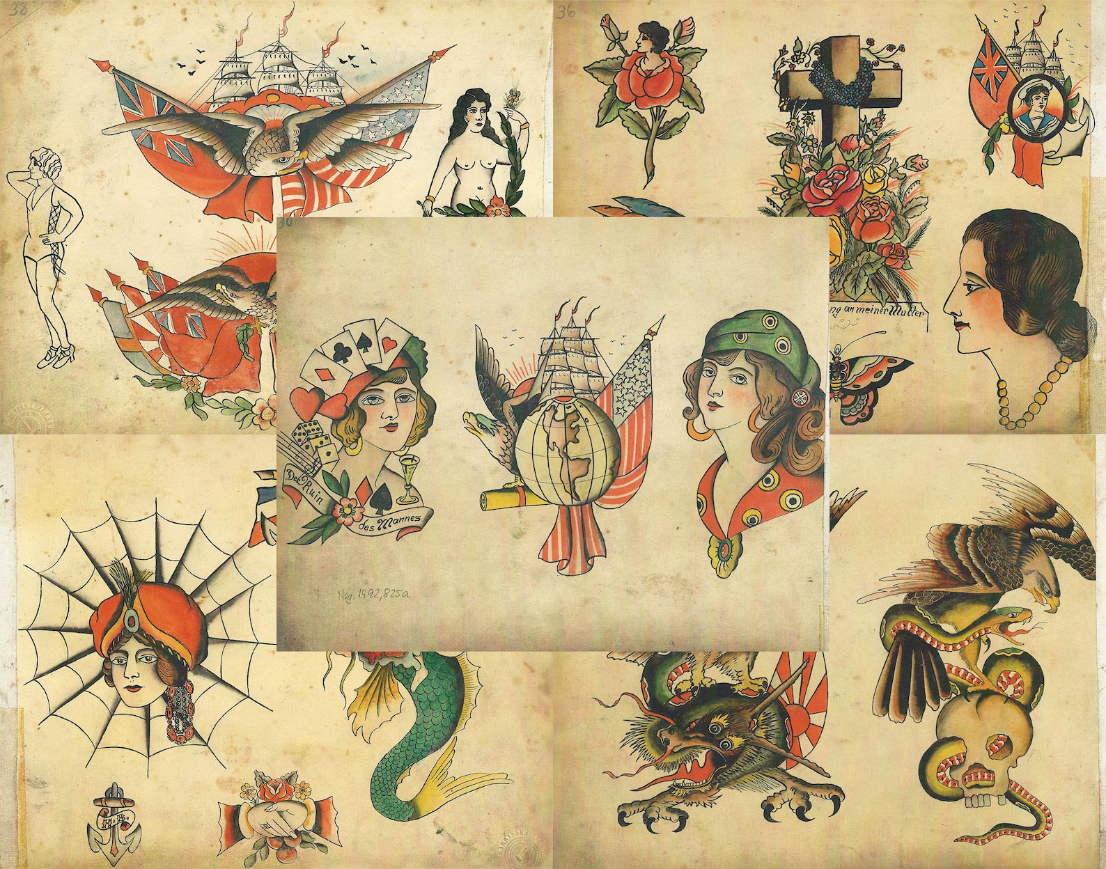 Christian Warlich Traditional, Vintage, Old School Style Tattoo Flash ...