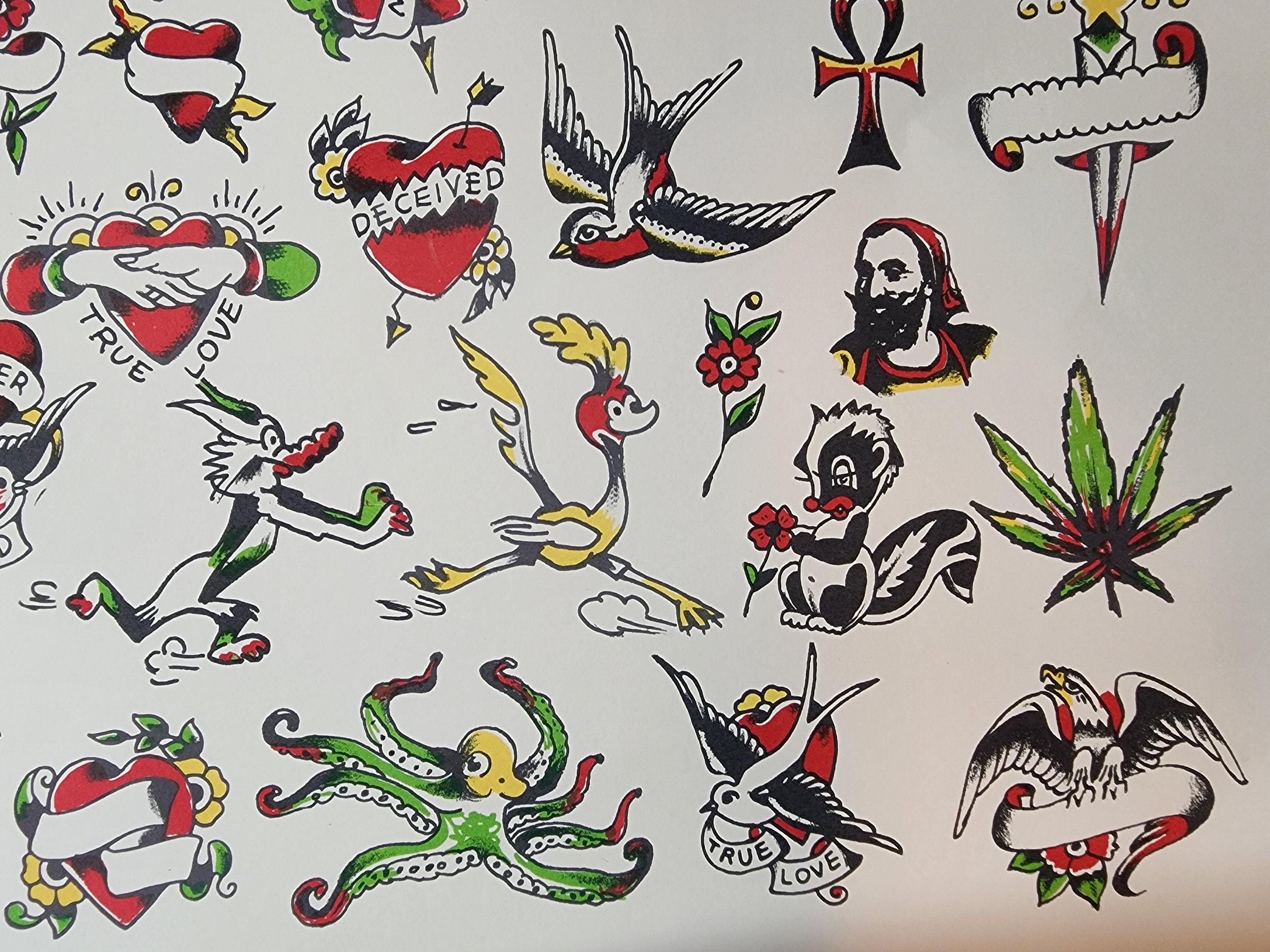 Milton Zeis Traditional Vintage Tattoo Flash Pork Chop Sheet 13X19 High ...