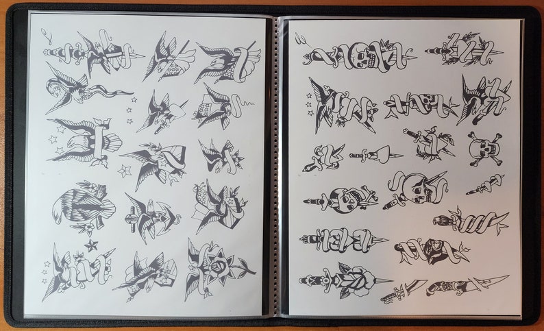 Rare Milton Zeis Tattoo Flash Collection in Portfolio Book, 48 Pages ...