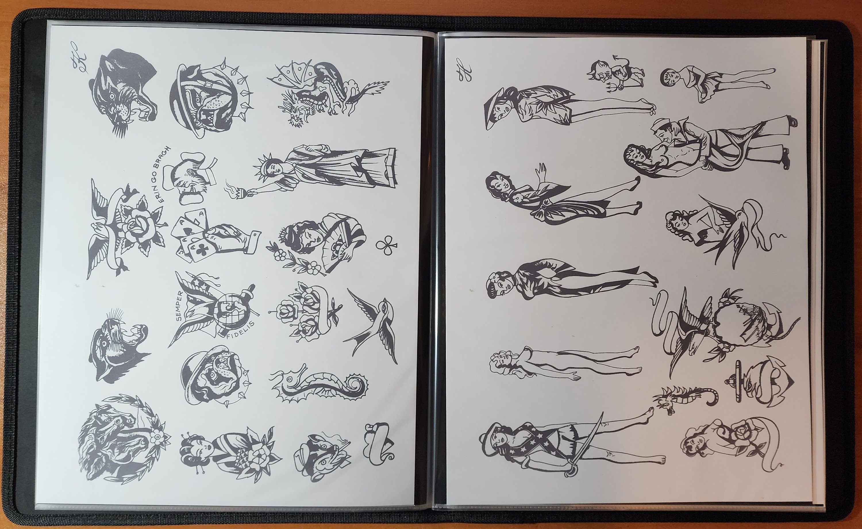 Rare Milton Zeis Tattoo Flash Collection in Portfolio Book, 48 Pages ...