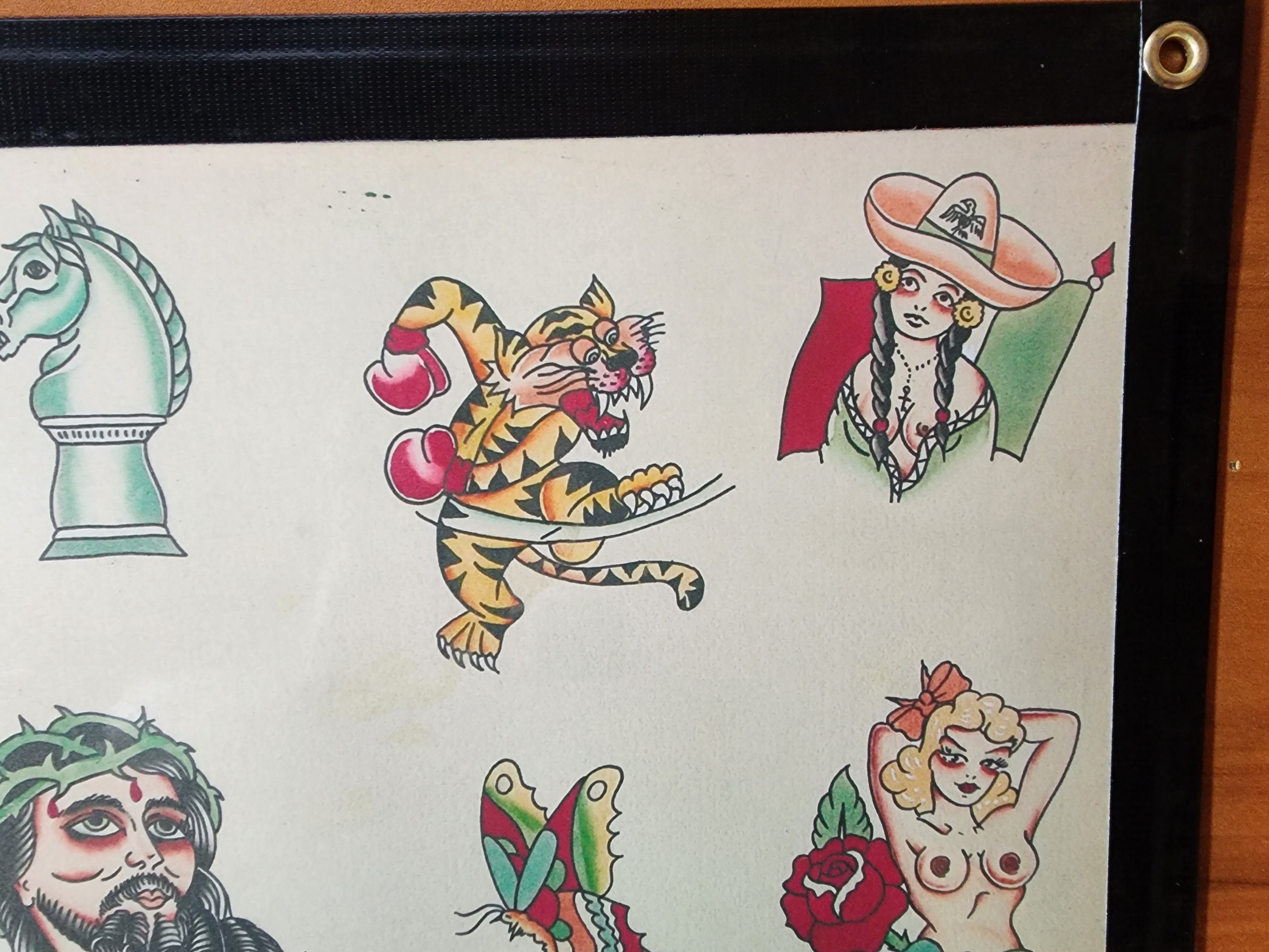 Bob Shaw Traditional Vintage Style Tattoo Flash Sheet Jesus, Eagle ...