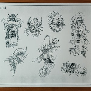 Pinky Yun Traditional Japanese Vintage Tattoo Flash Set 15 Sheets With ...