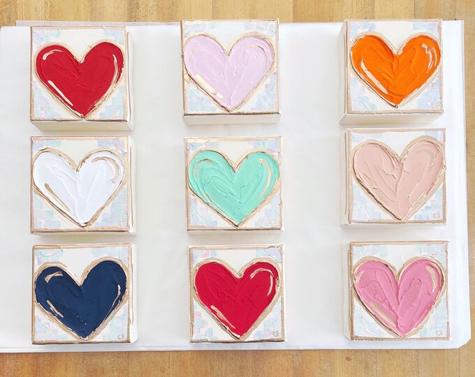 FAST SHIPPING Textured Heart Paintings, Custom Paintings, Gifts - Etsy