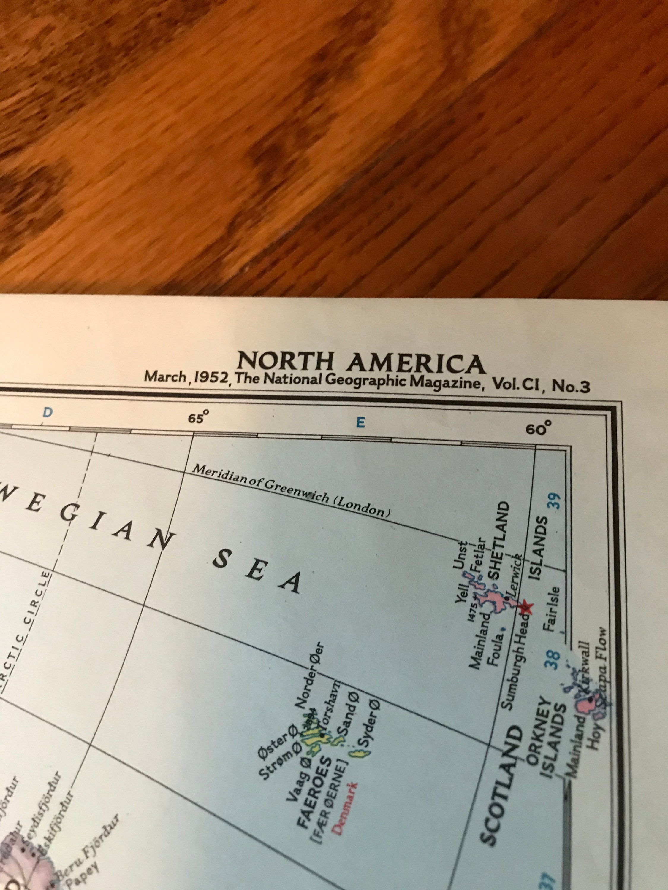 North America Map 1952 - Etsy