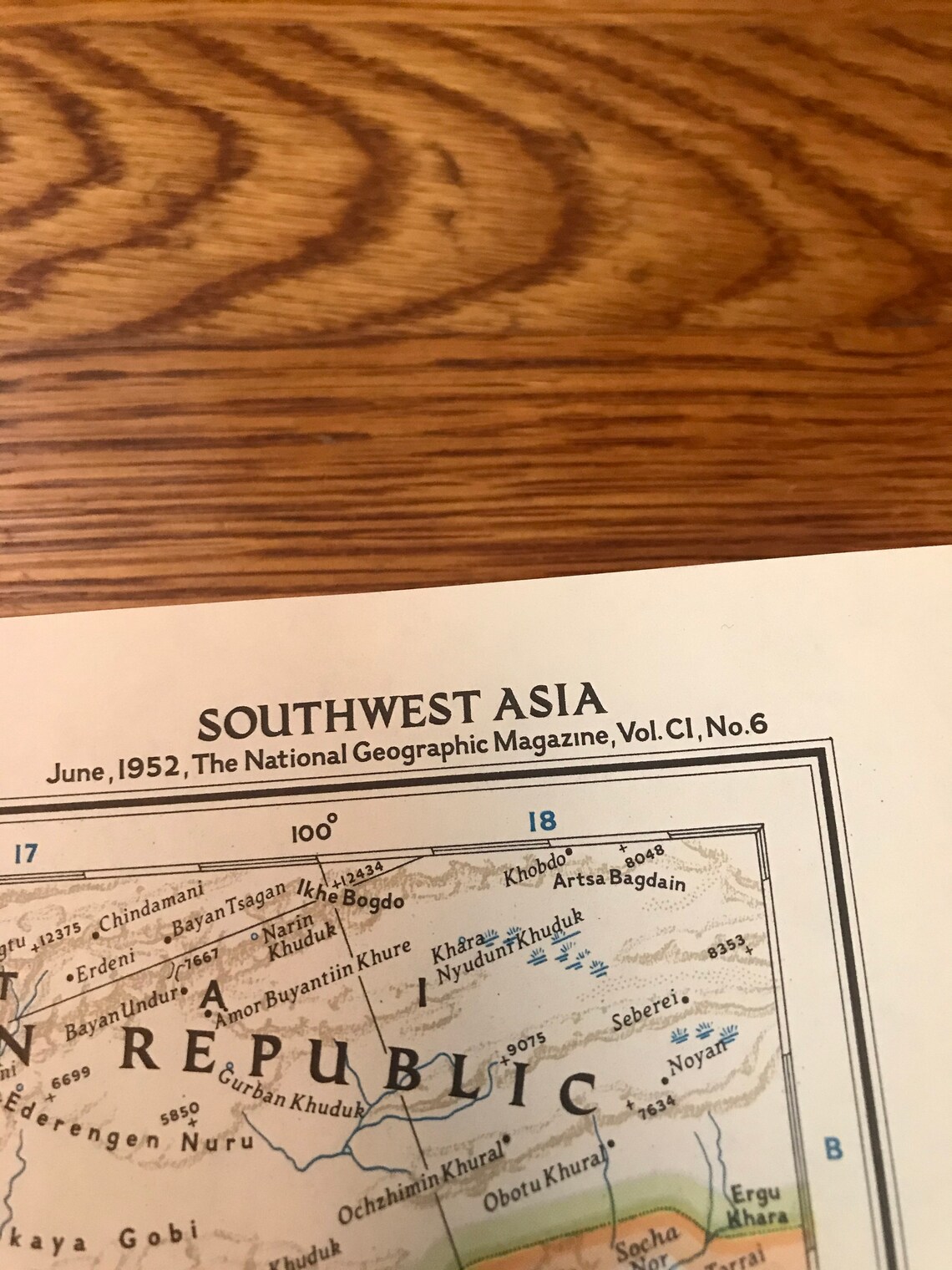 Southwest Asia Map 1952 - Etsy