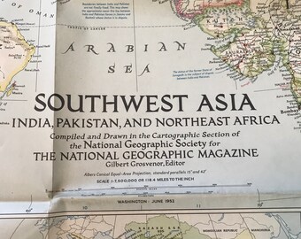 Asia Map | Etsy