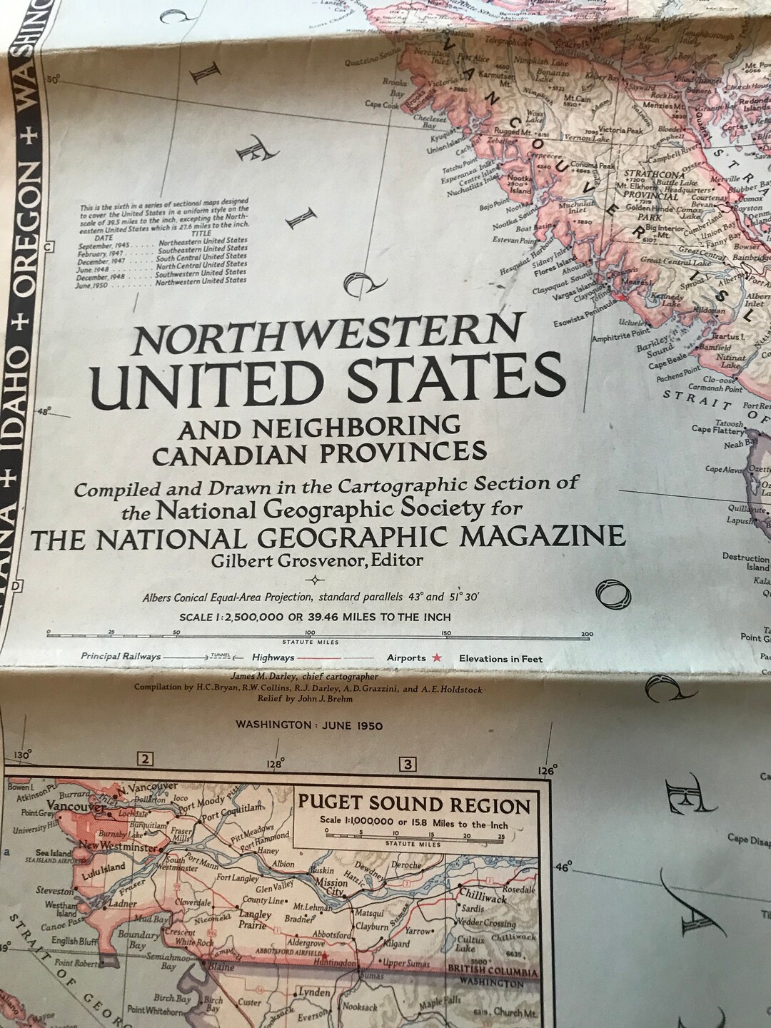 Northwestern United States Map 1950 - Etsy