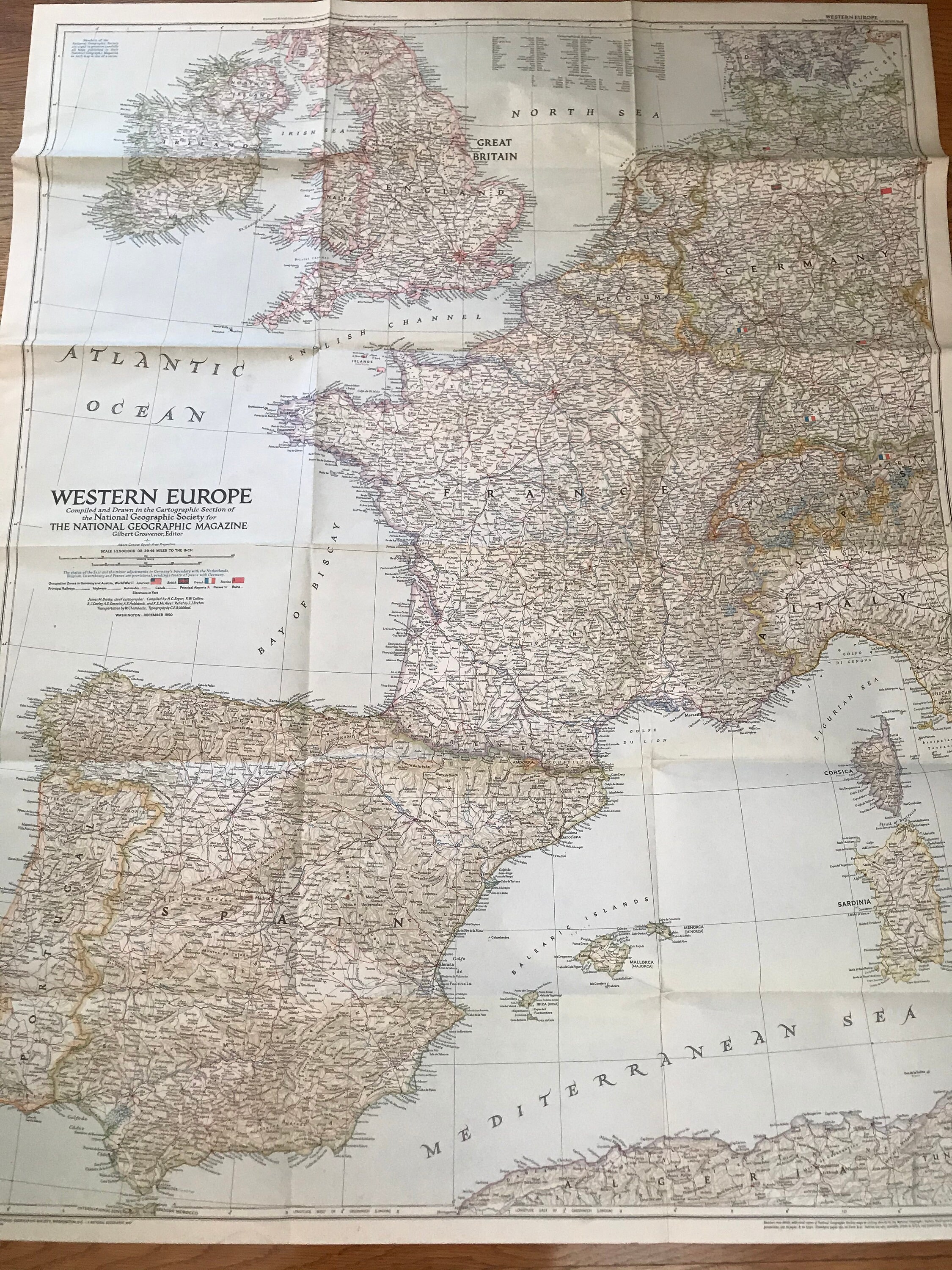 Western Europe Map 1950 - Etsy