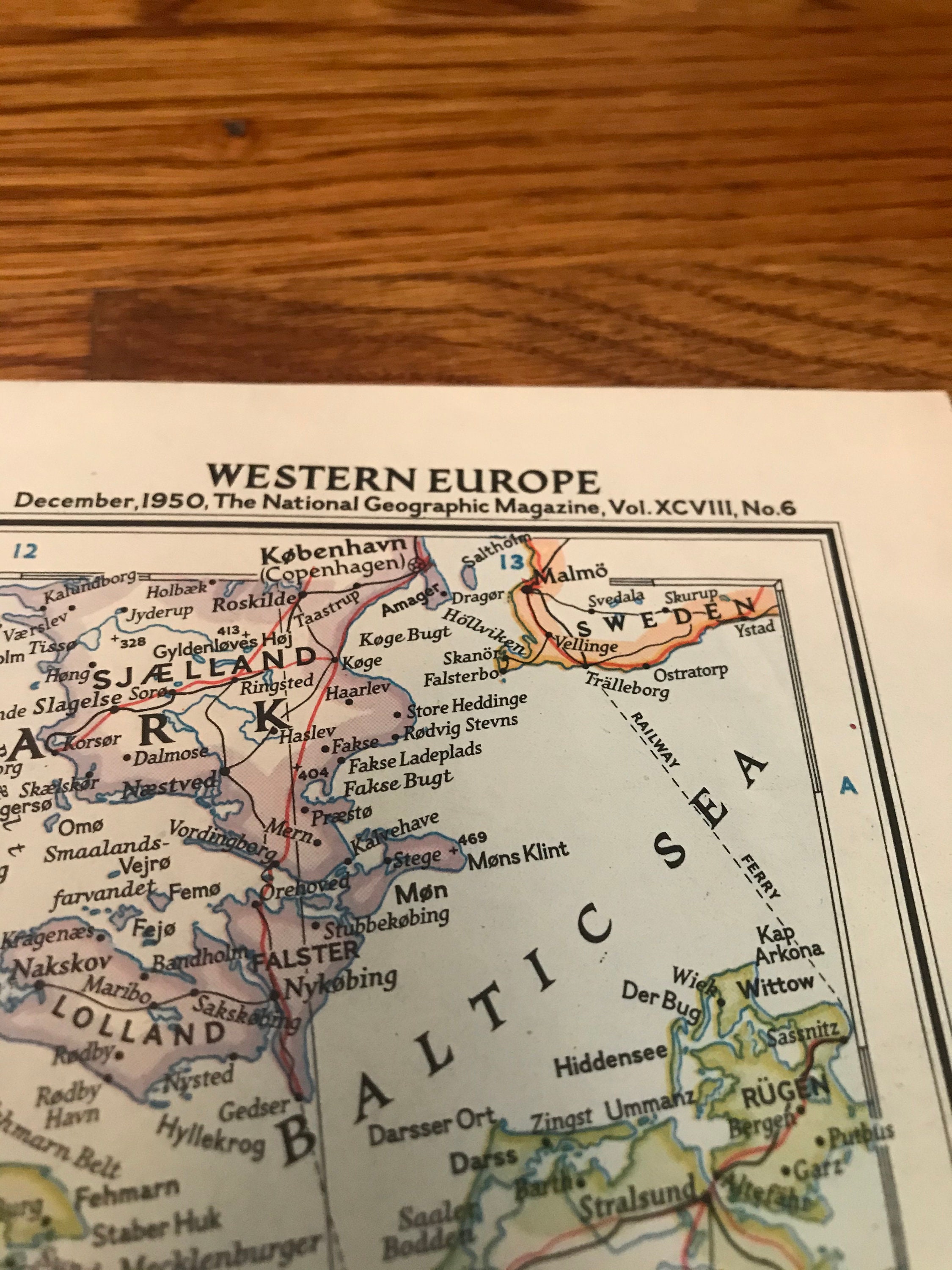Western Europe Map 1950 - Etsy