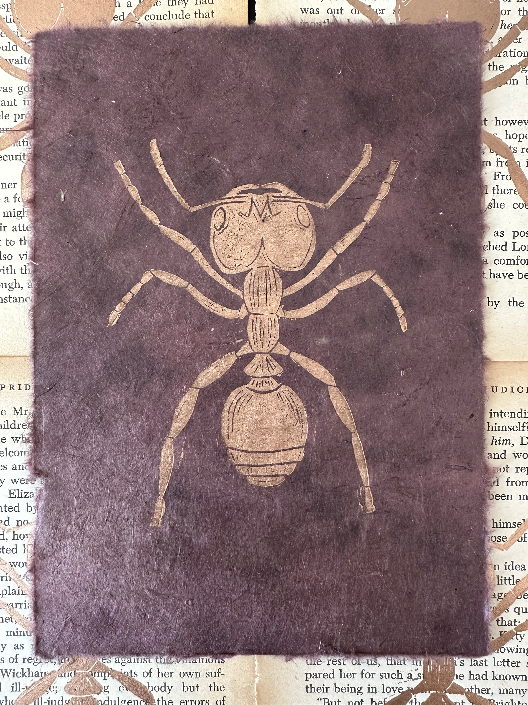 Ant - Hand-carved and Hand-pressed Linocut Print - Etsy