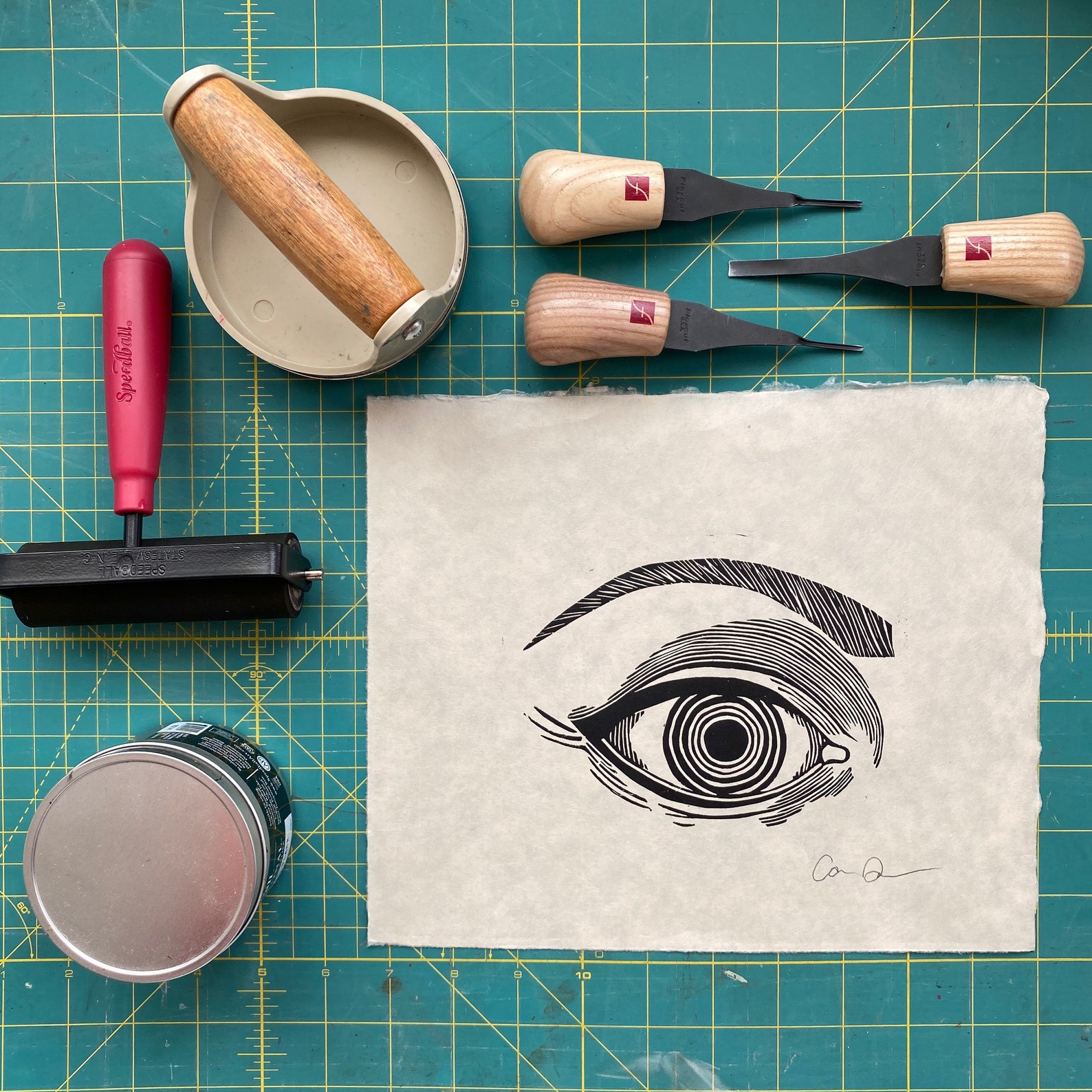 Human Eye - Hand-carved and Hand-pressed Linocut Print - Etsy