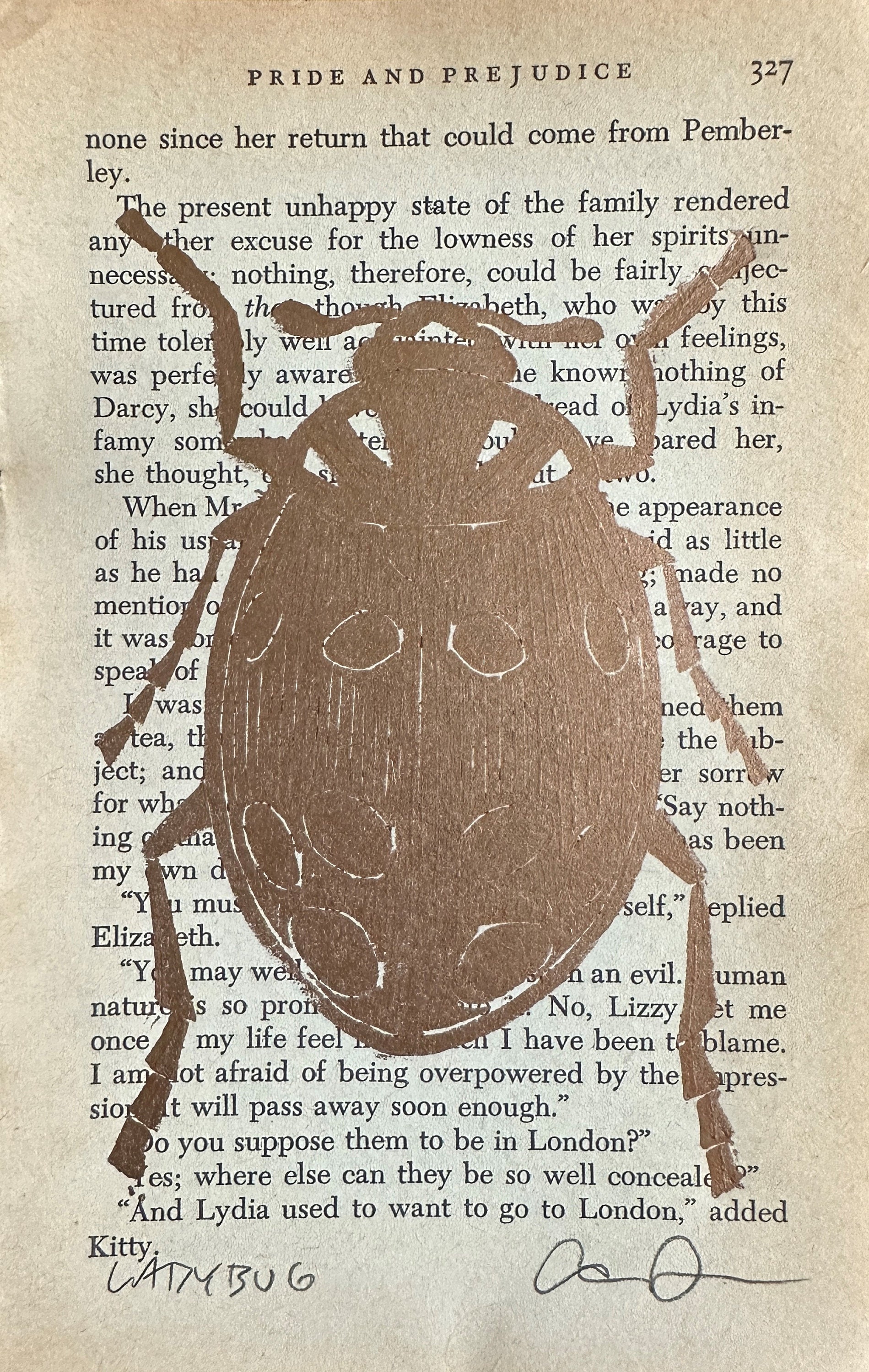 Ladybug- Hand-carved & Hand-pressed Linocut Print - Etsy