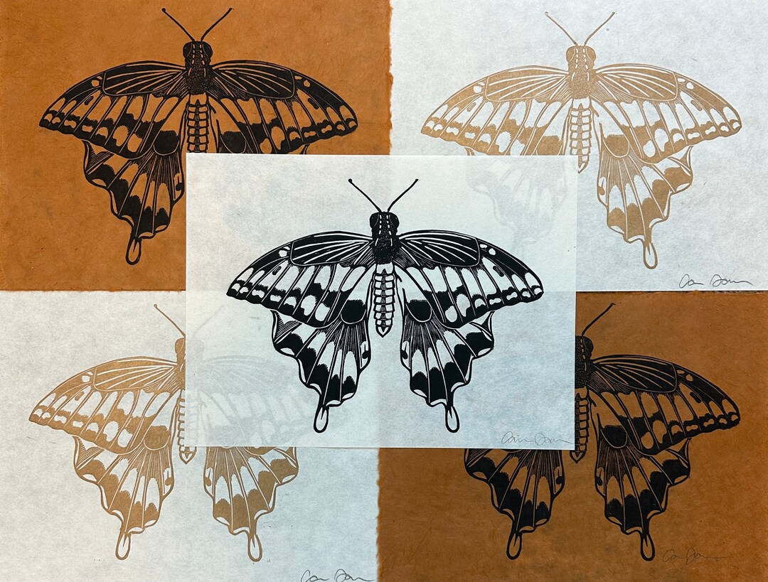 Giant Swallowtail - Hand-carved and Hand-pressed Linocut Print - Etsy
