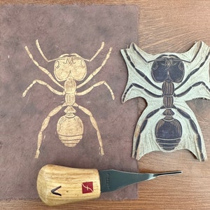 Ant - Hand-carved and Hand-pressed Linocut Print - Etsy
