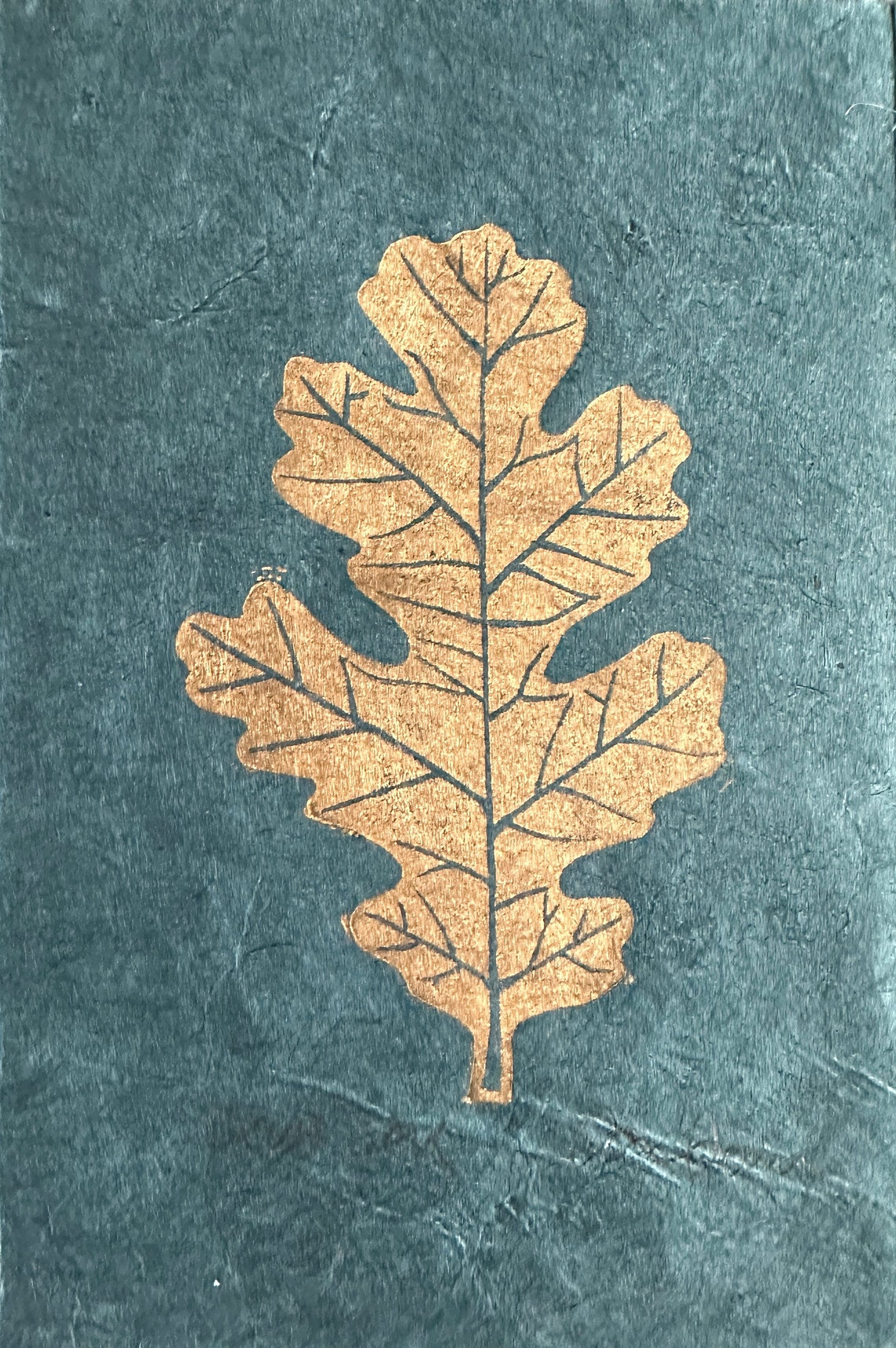 Scrub Oak Leaf - Hand-carved & Hand-pressed Linocut Print - Etsy