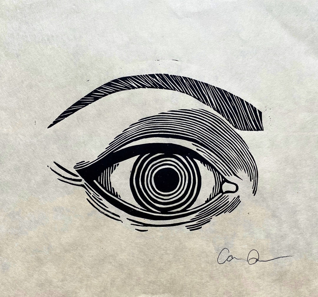 Human Eye - Hand-carved and Hand-pressed Linocut Print - Etsy