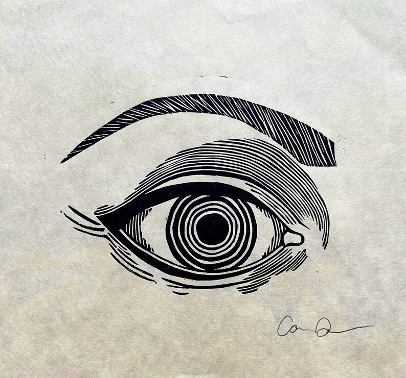 Human Eye Hand-carved and Hand-pressed Linocut Print - Etsy