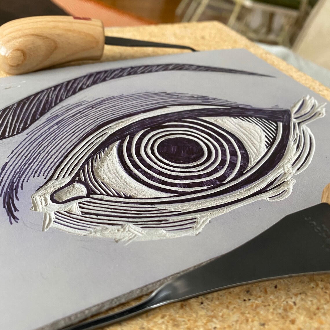Human Eye - Hand-carved and Hand-pressed Linocut Print - Etsy