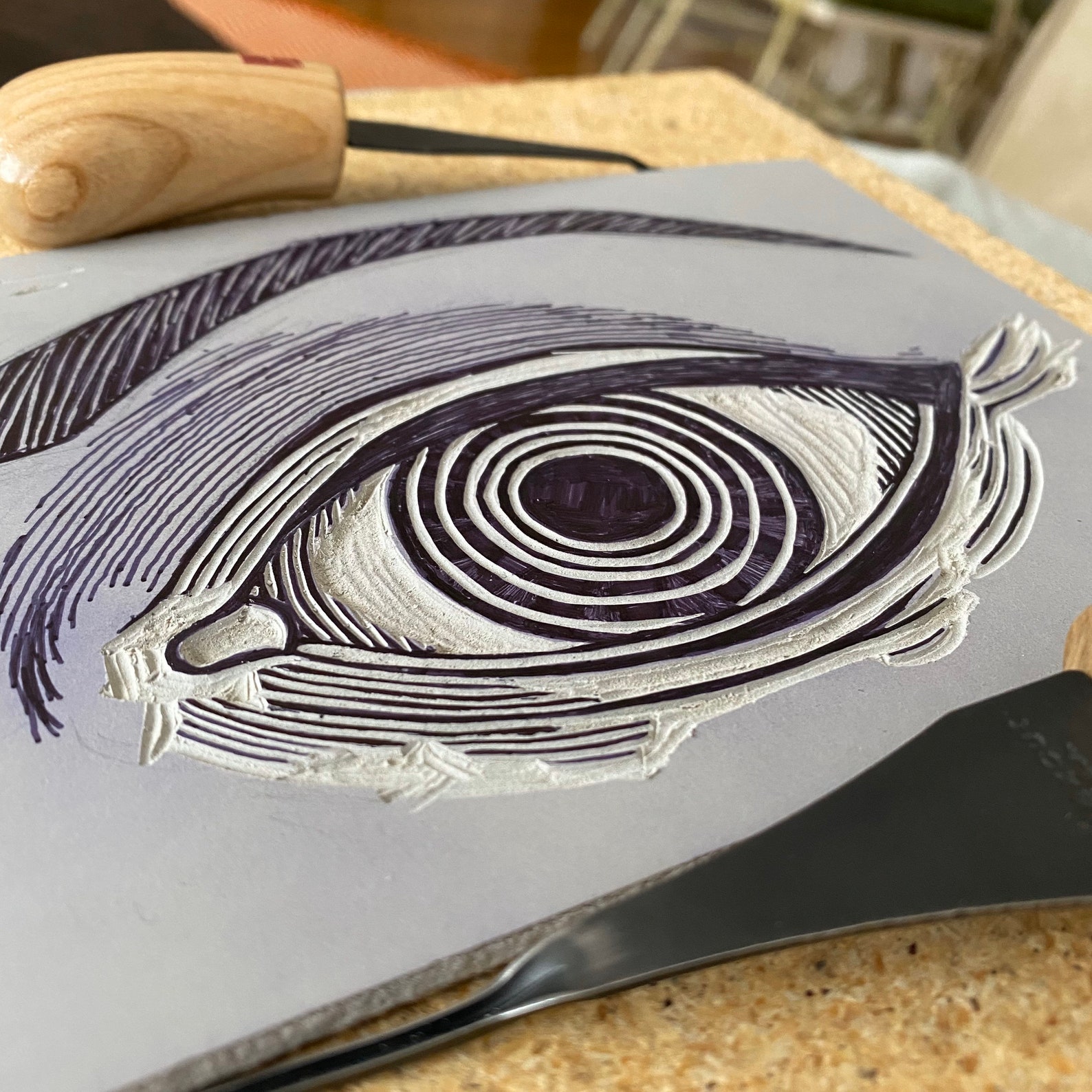 Human Eye - Hand-carved and Hand-pressed Linocut Print - Etsy