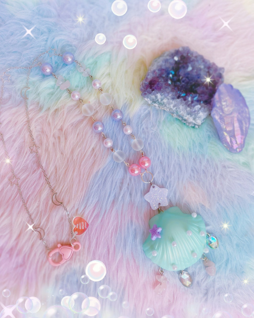 Kawaii Fairykei Mermaid Lolita Shell Pendant Necklace - Etsy