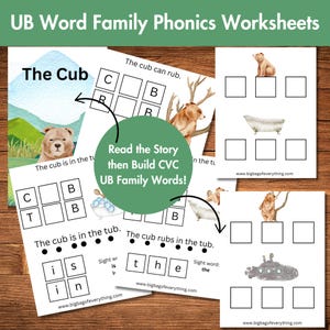 Phonics Worksheet | CVC Words | Word Family | Preschool | Kindergarten ...